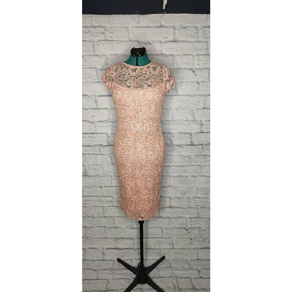 MARINA | Dresses | Marina Womens Bodycon Dress Pink Stretch Cap Sleeve ...